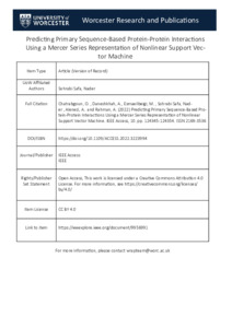 Predicting Primary Sequence-Based Protein-Protein Interactions Using a Mercer Series ...